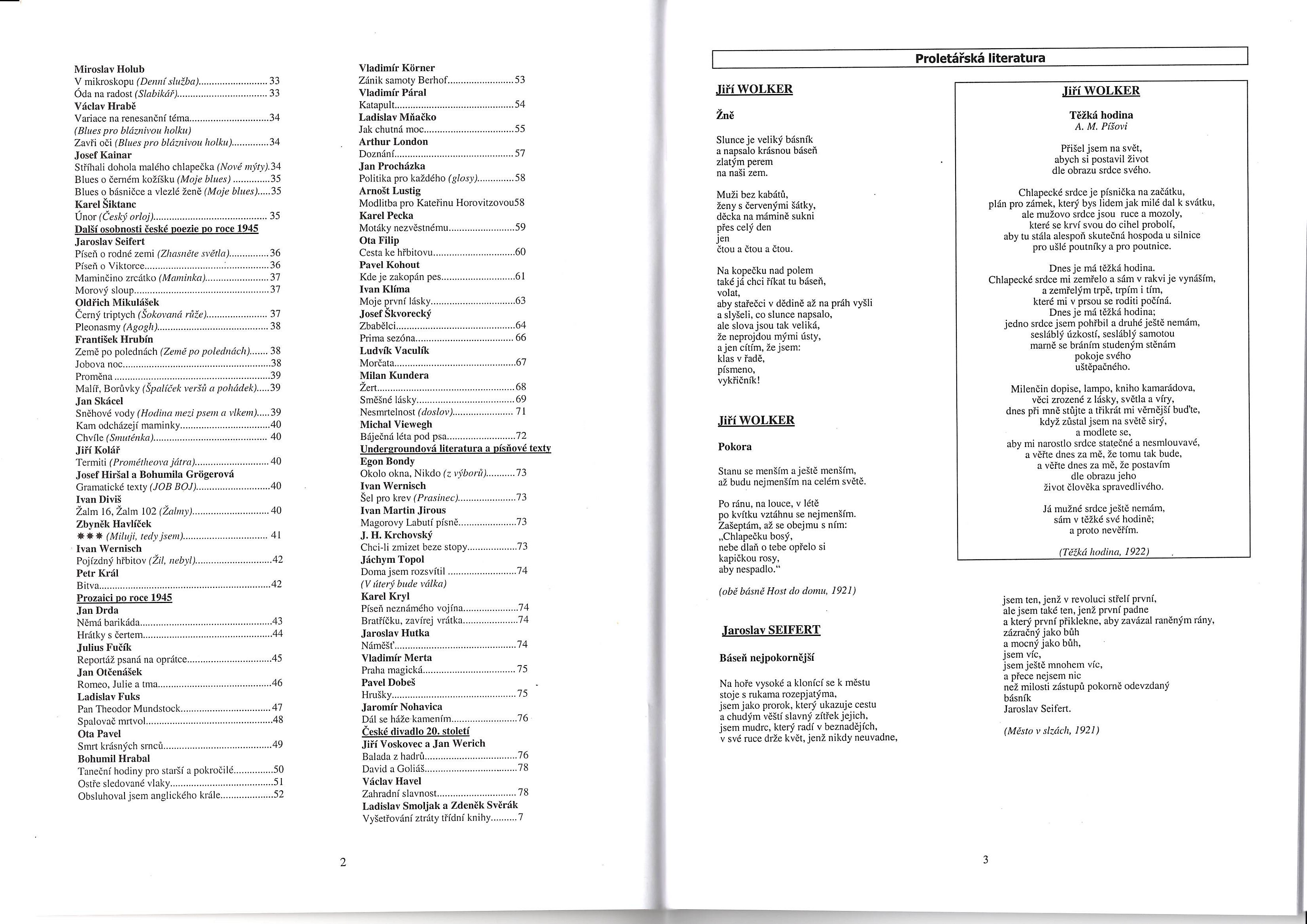 Přehled české literatury 20. století a ČÍTANKA - Skripta - Vladimír Prokop